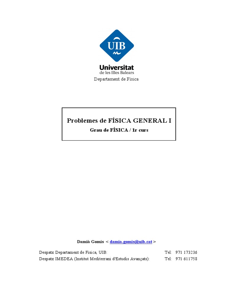 Ej. Fisica General 1 (22-23) - UIB | PDF