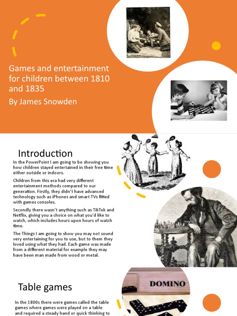 Games and Entertainment For Children in 1800s | PDF