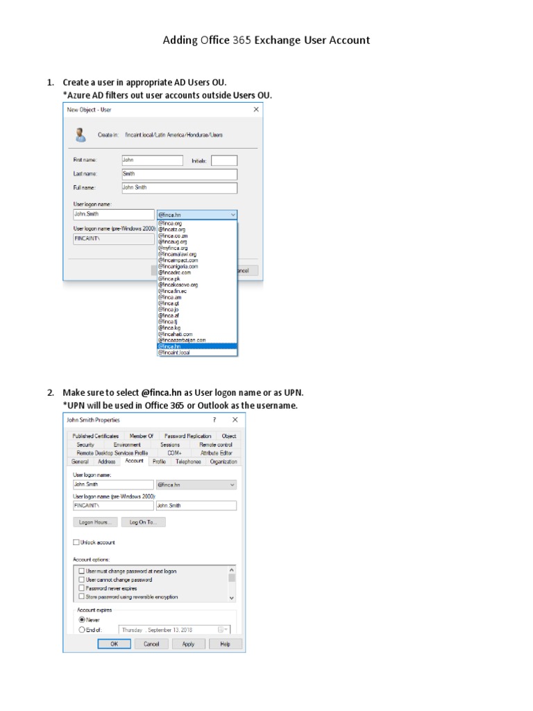 Adding Office 365 Exchange User | PDF | Computers