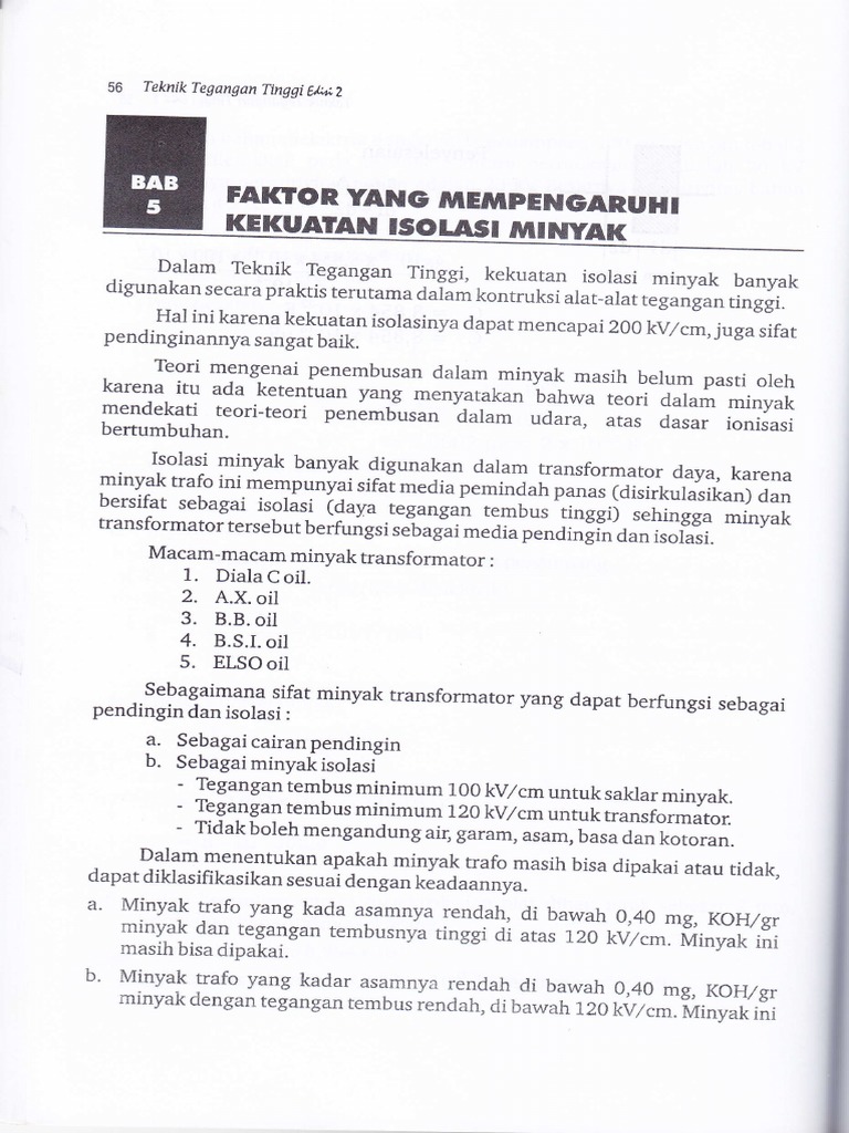Isolasi Minyak Teknik Tegangan Listrik | PDF