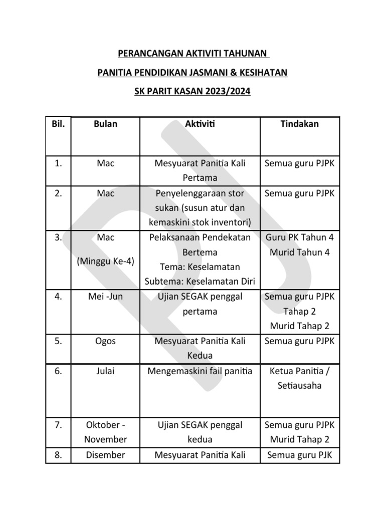 Takwim PJPK 2023 | PDF