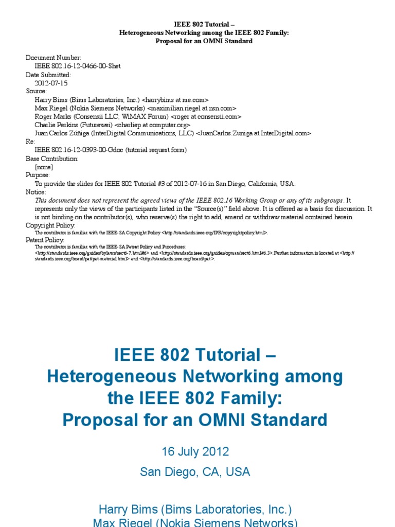 Ieee802 Hetnet Tutorial | PDF | Wi Max | Computer Engineering