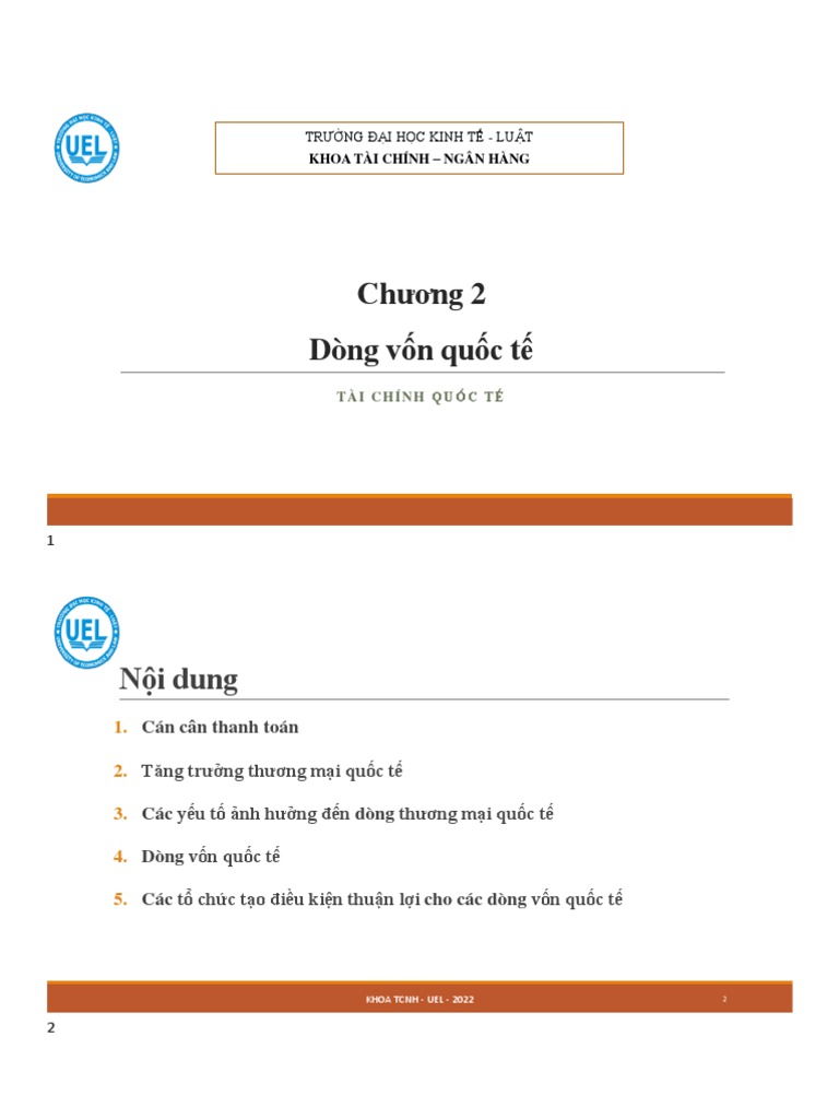 Chương 2 Dòng vốn quốc tế | PDF
