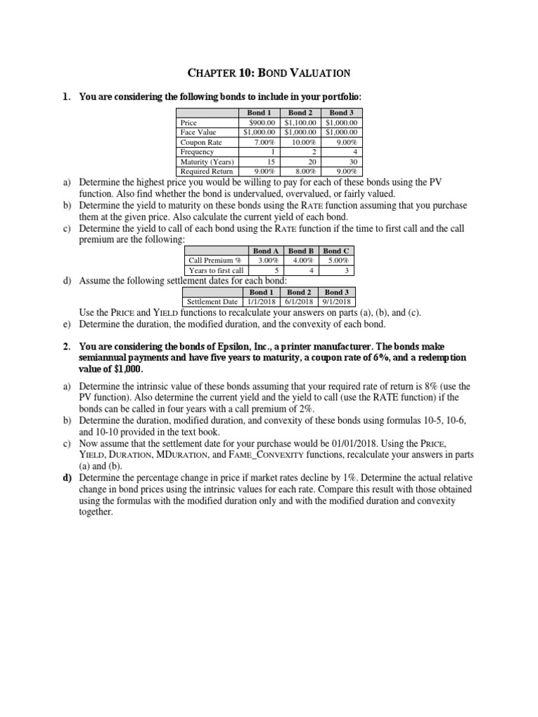 CH10 Problem | PDF | Bond Duration | Bonds (Finance)