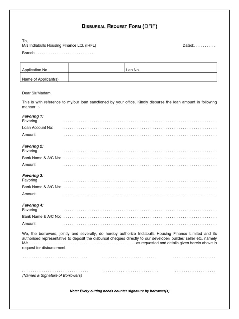 Disbursal Request Form drf-0095749001552896143 | PDF | Banks | Credit