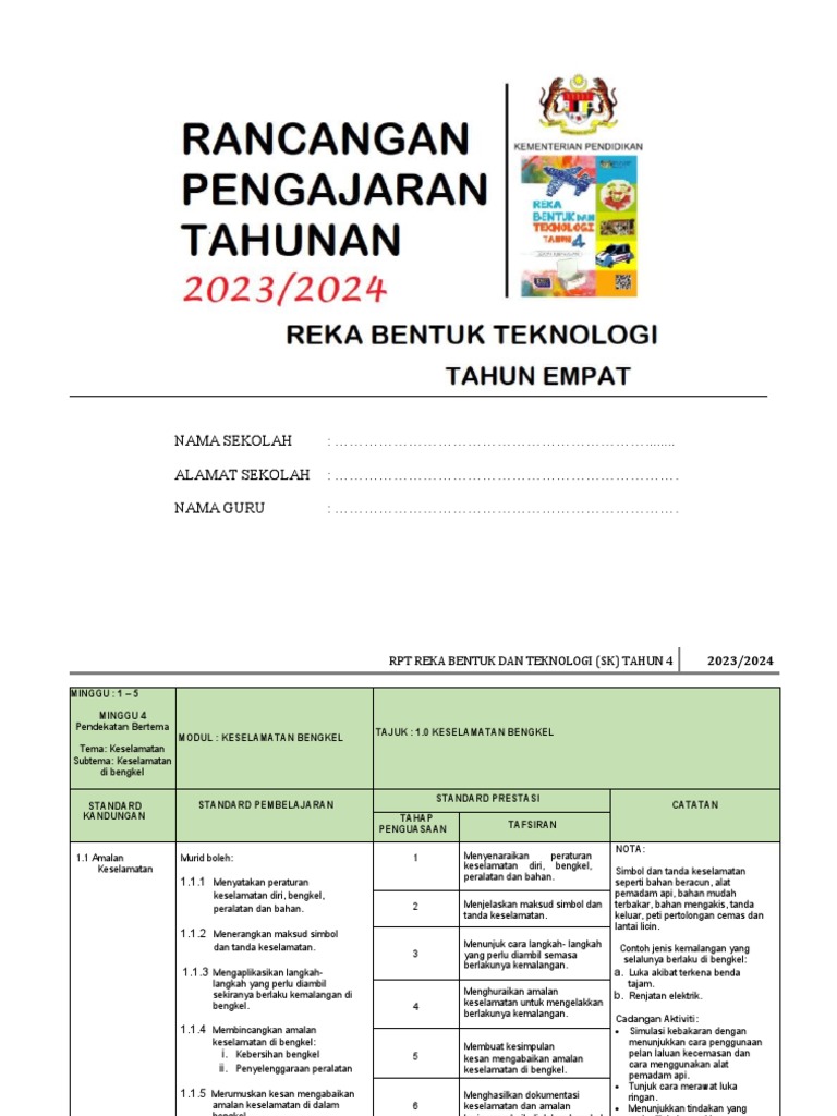RPT RBT THN 4 2023-2024 | PDF
