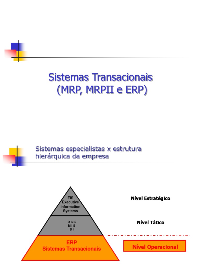 Sistemas de Gestão Integrada: Uma Análise Comparativa entre MRP, MRPII e ERP | PDF ...