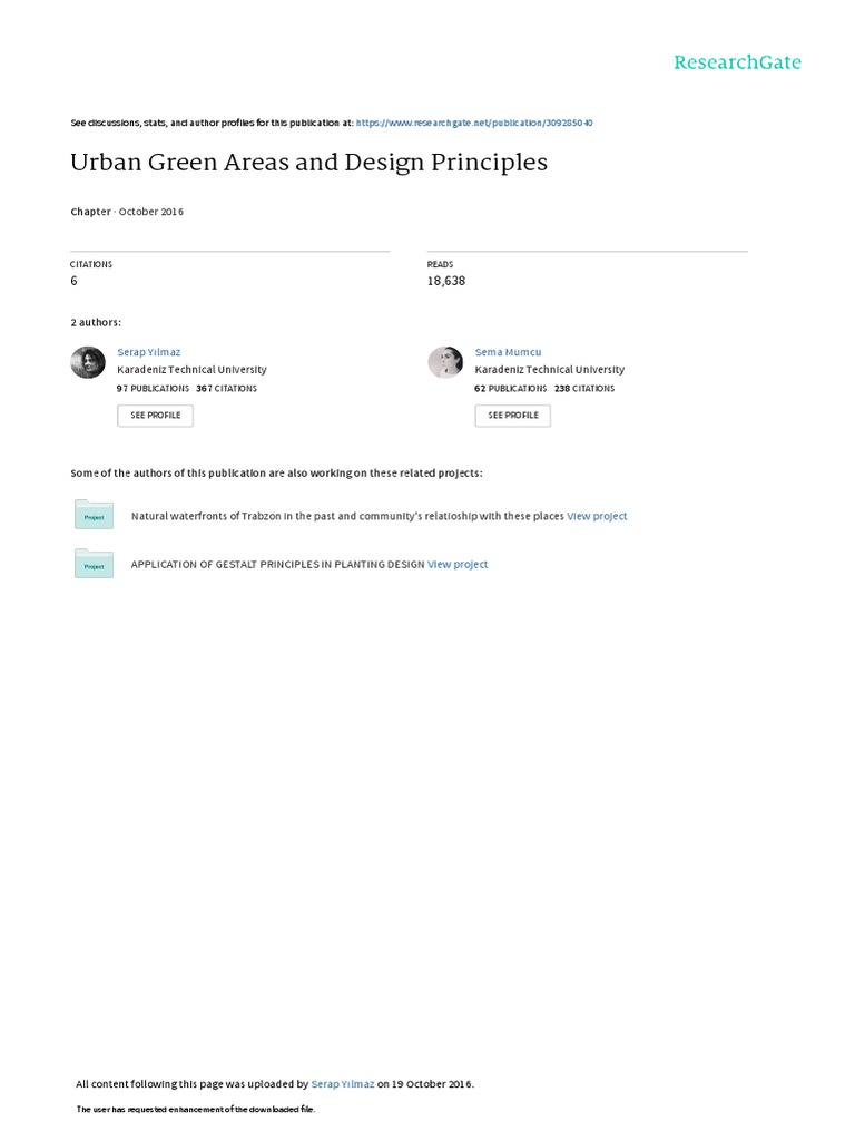 Urban Green Areasand Design Principles | PDF | Landscape | Space