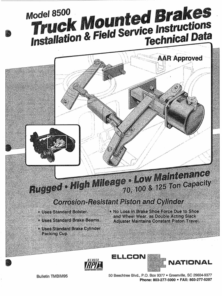 Ellcon-National Model 8500 Truck Mounted Brakes | PDF
