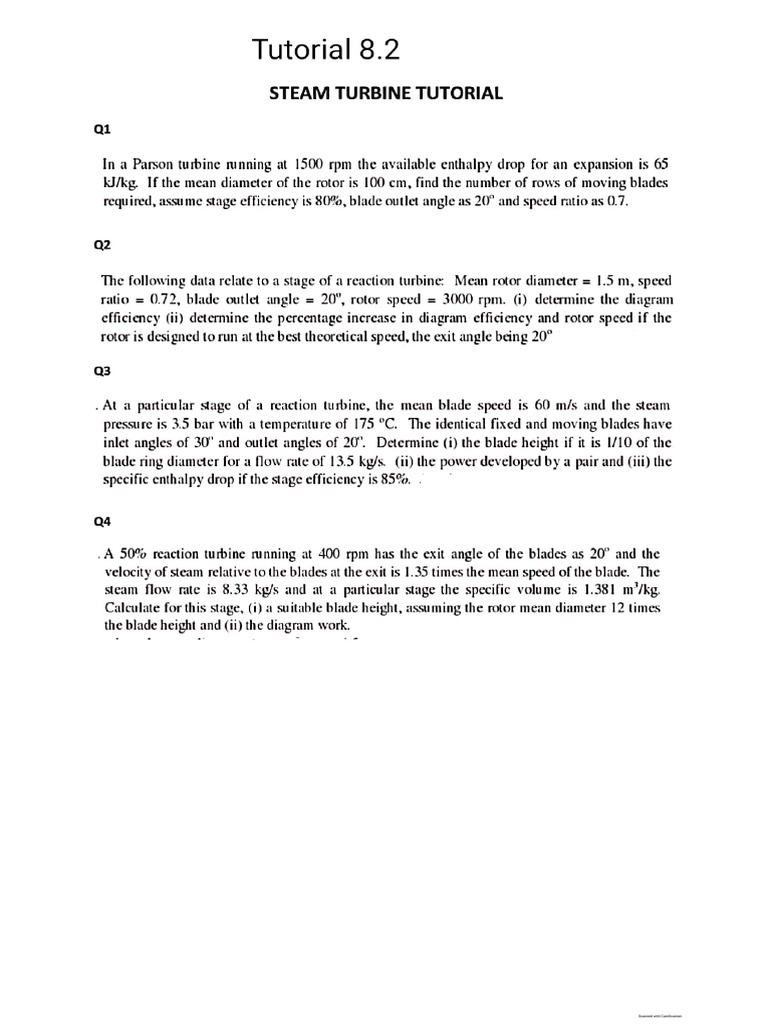 Steam Turbine Tutorial | PDF