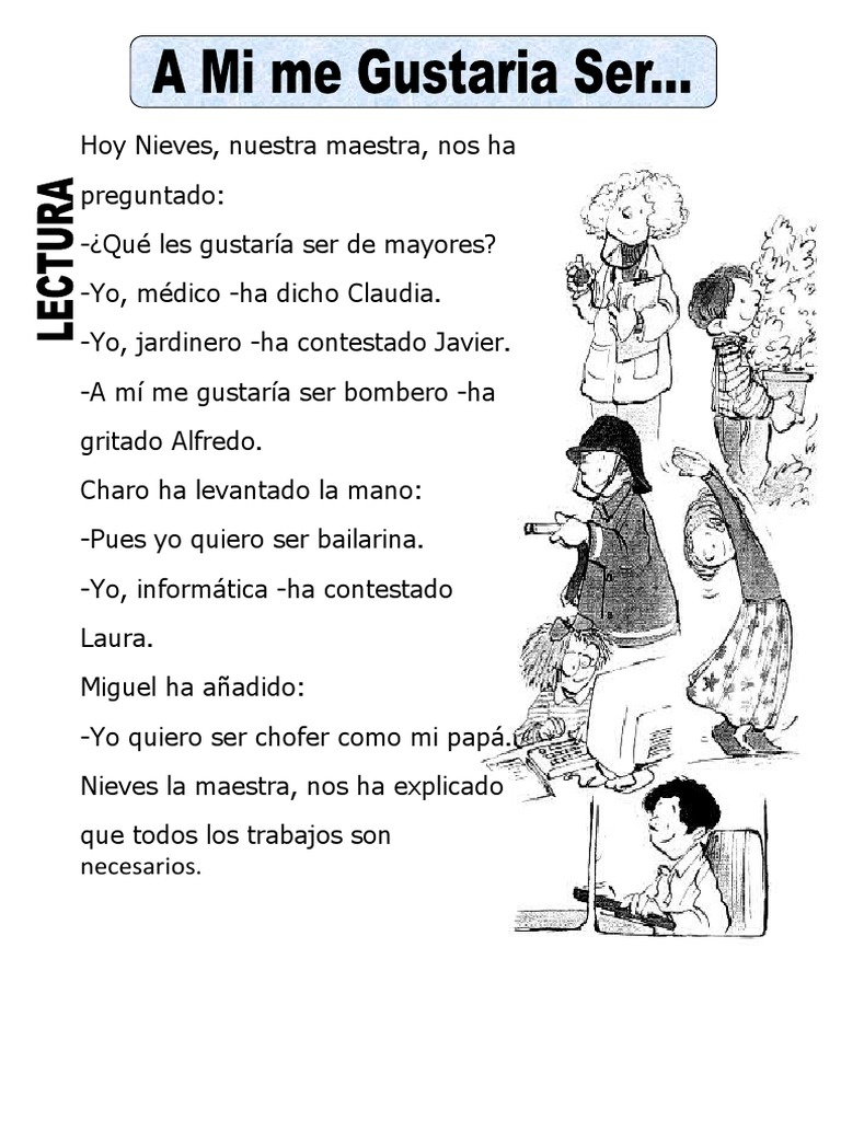 Ficha de A Mí Me Gustaría Ser para Primaria | PDF