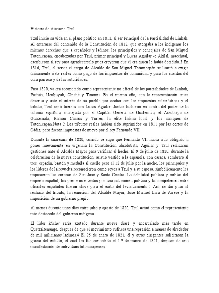 Historia de Atanasio Tzul | PDF | Romeo y Julieta