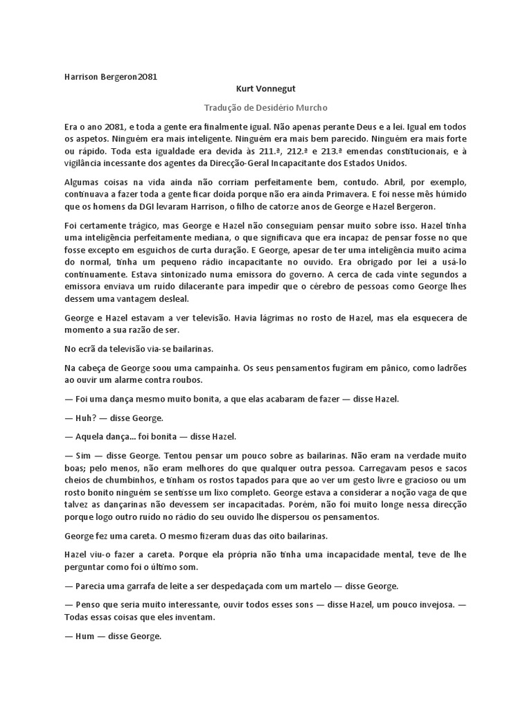 2081HarrisoHarrison Bergeron 2081 | PDF