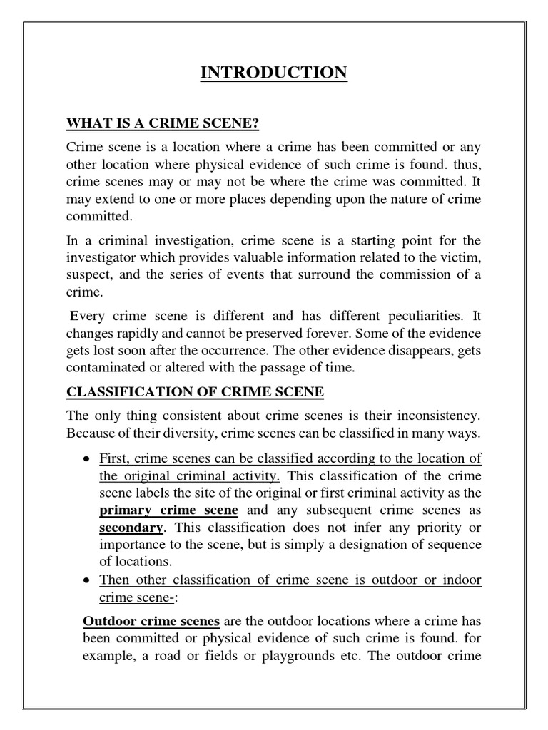 What Is A Crime Scene? | PDF | Crime Scene