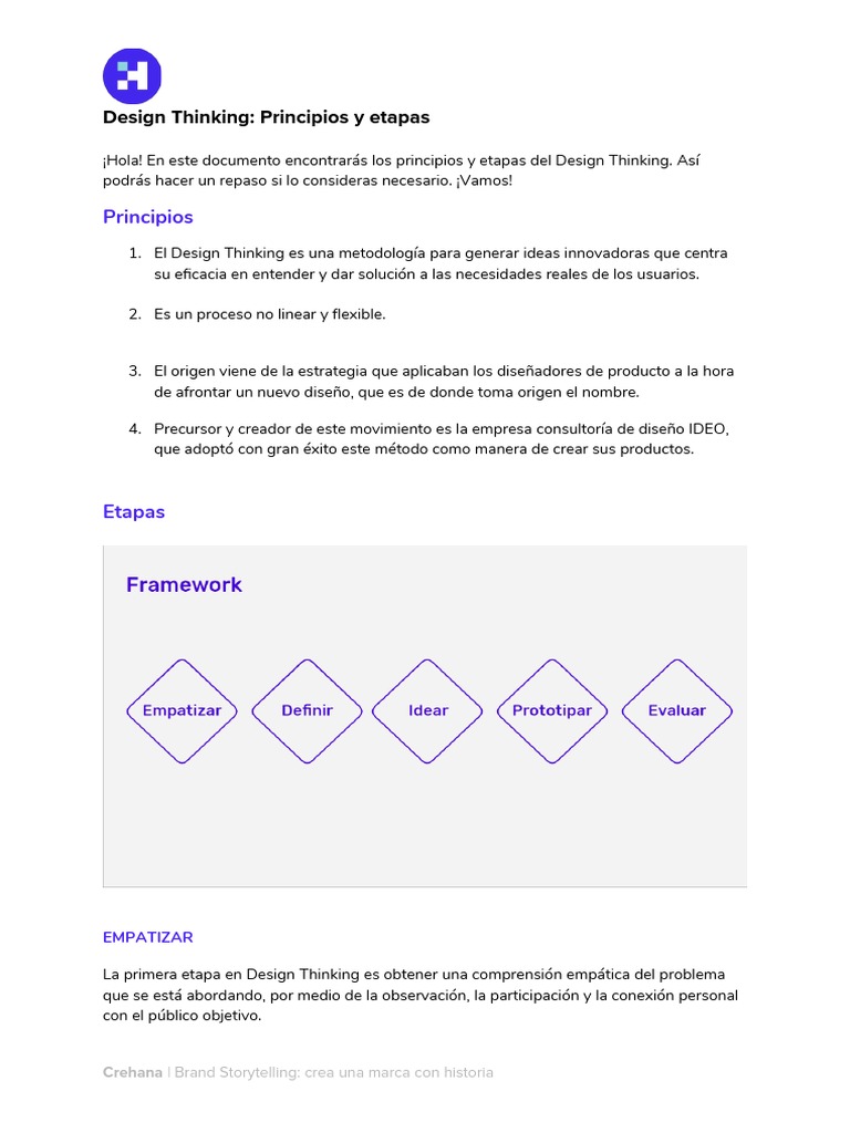 Design Thinking - Principios y Etapas | PDF