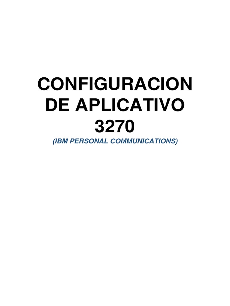 3270 - Configuración | PDF