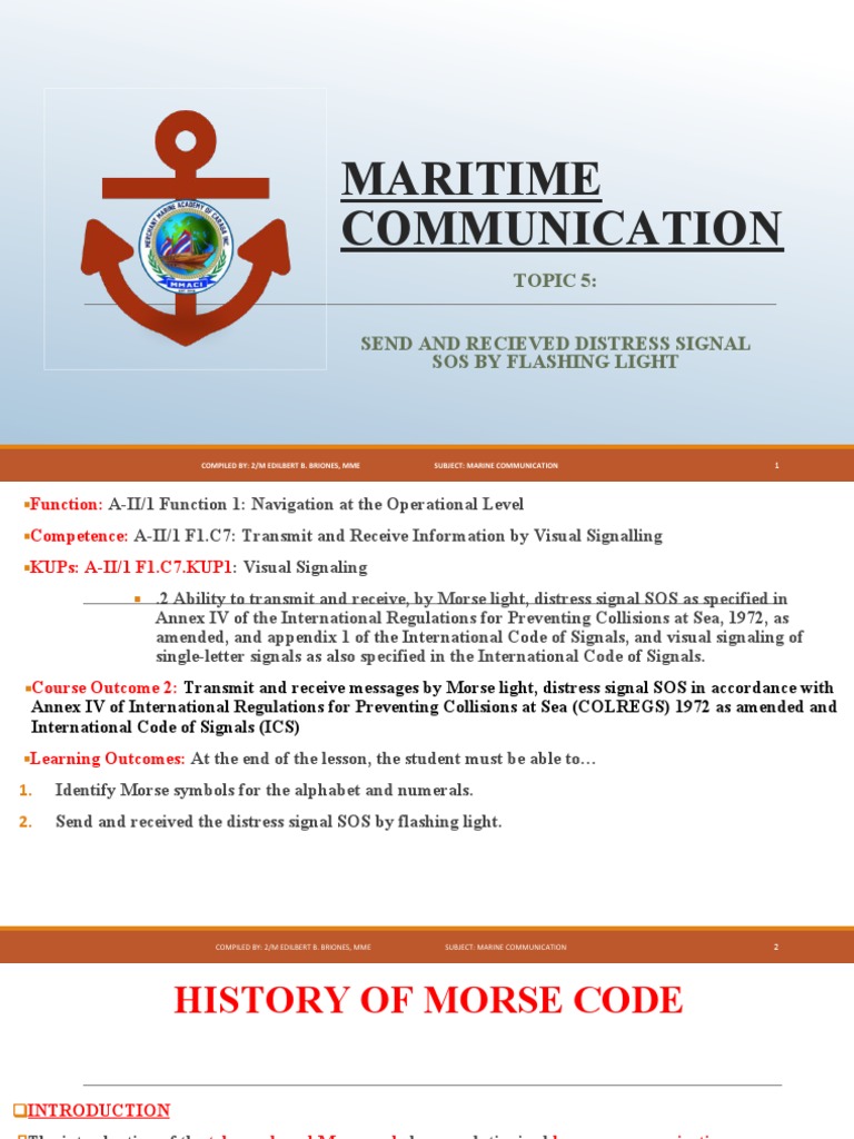 SOS Distress Signal in Maritime Communication | PDF | Telegraphy ...