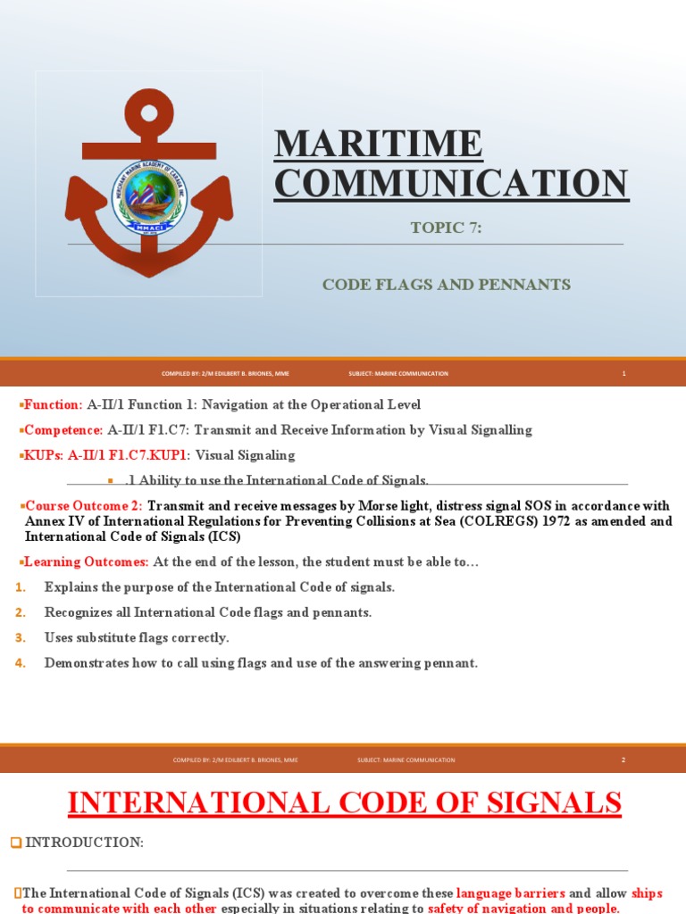 International Code of Signals Overview | PDF | Flag | Telecommunications