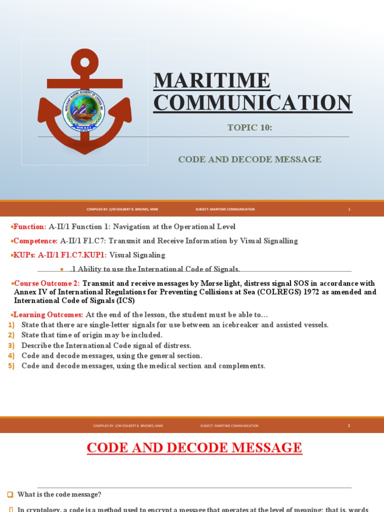Code and Decode Message | PDF | Telecommunications Engineering | Telecommunications