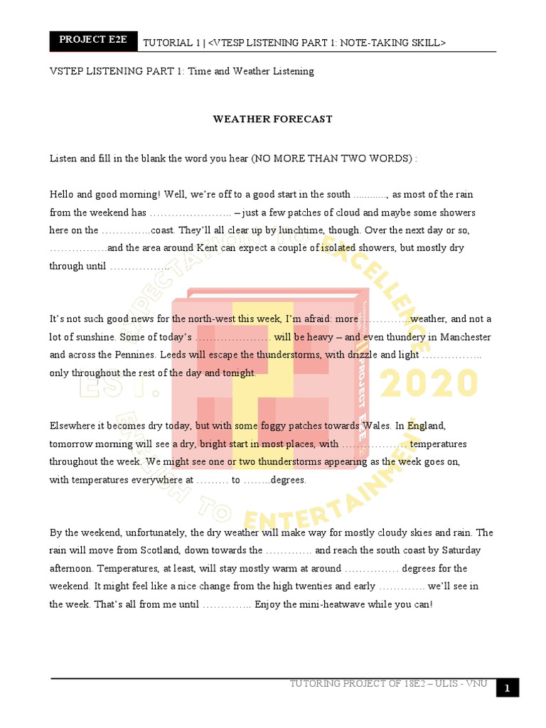 Handout - Weather Forecast | PDF | Weather | Oceanography