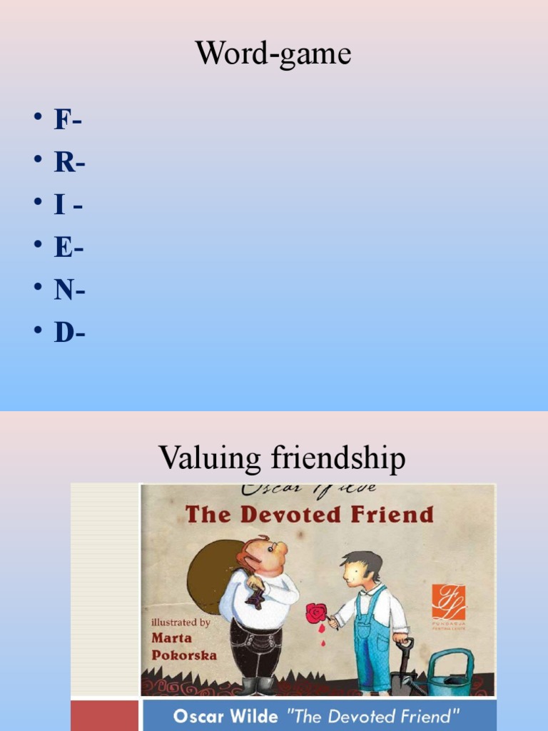 The Devoted Friend | PDF