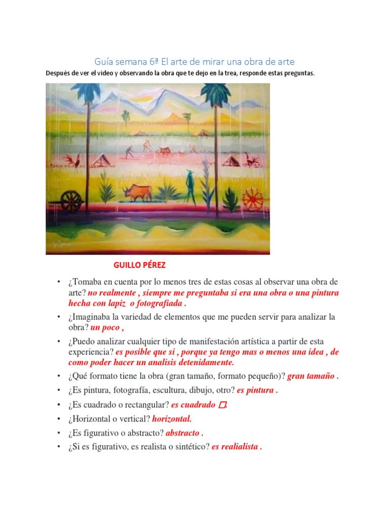 Análisis de Arte: Guía Semana 6ª | PDF | Arte