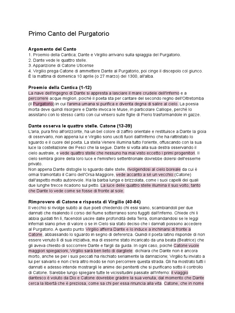Dante I Canto - Purgatorio | PDF