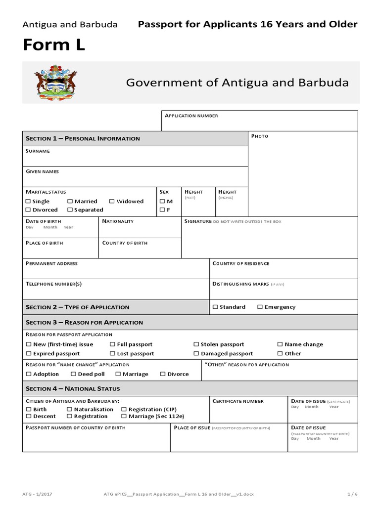 Form L: Government of Antigua and Barbuda | Download Free PDF ...