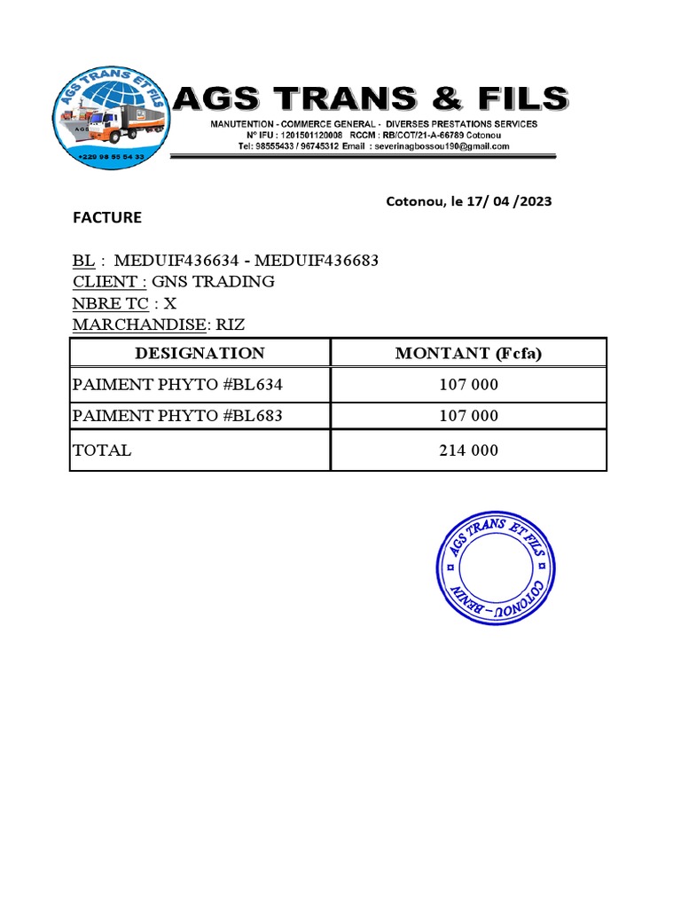 AGS FACTURE 683 ET 634 | PDF