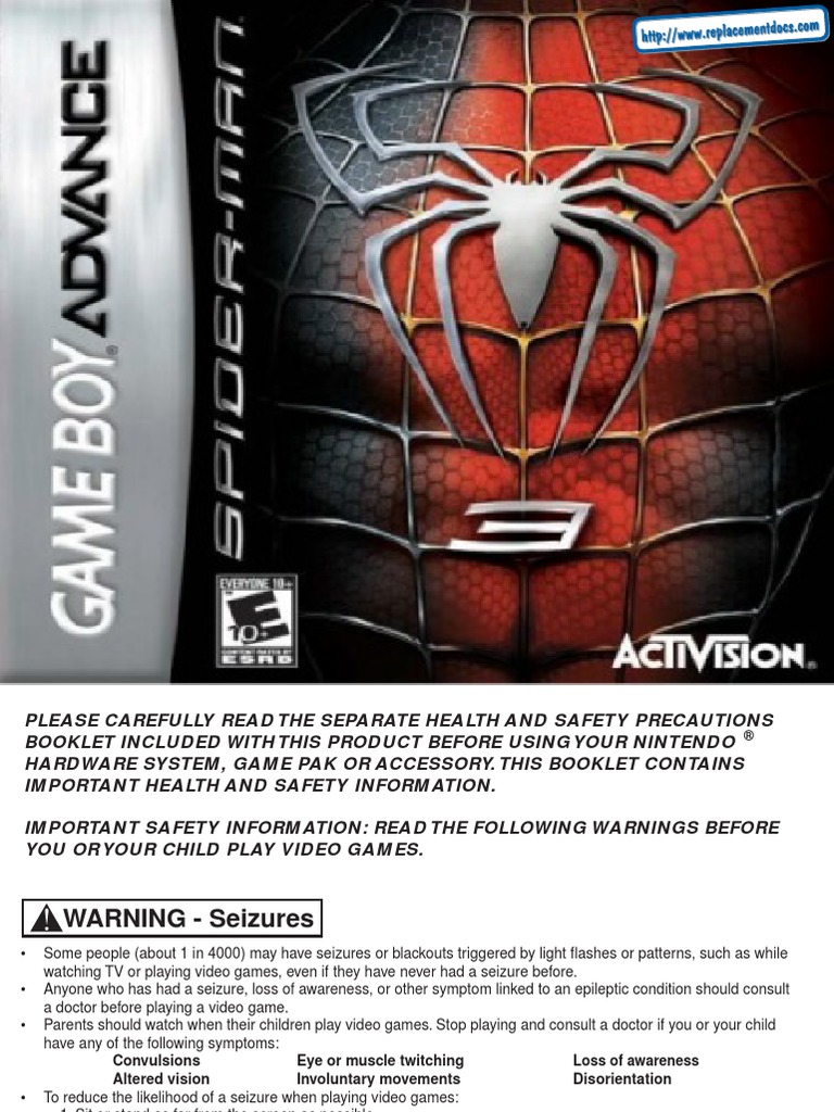 Spider-Man 3 - Manual - GBA | PDF | License | Indemnity