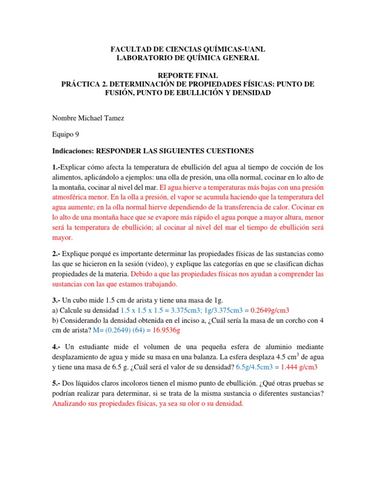 Reporte 2 | PDF | Hirviendo | Agua