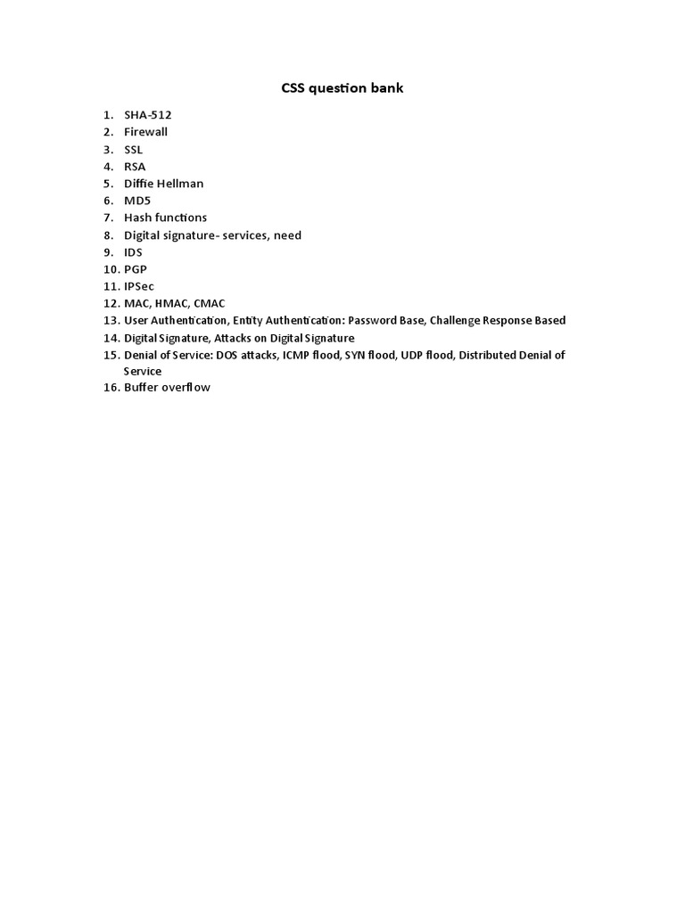 CSS Question Bank | PDF