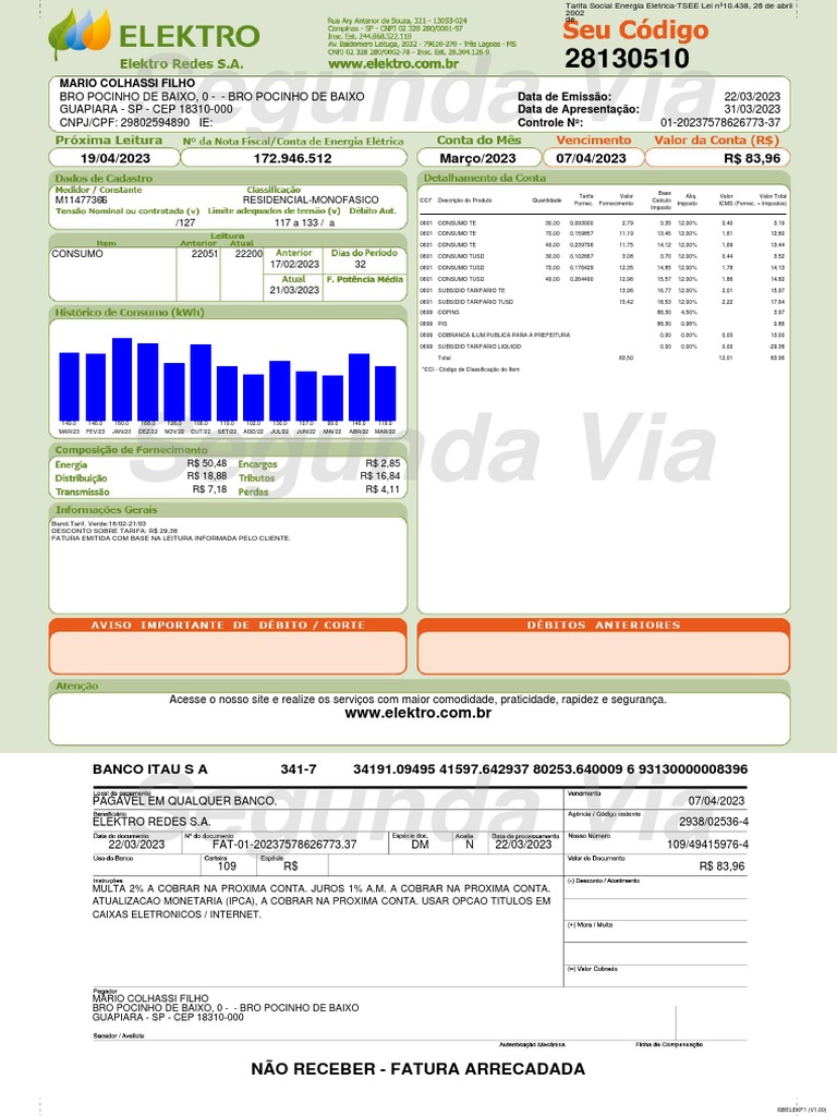 Conta Luz Março | PDF | Brasil