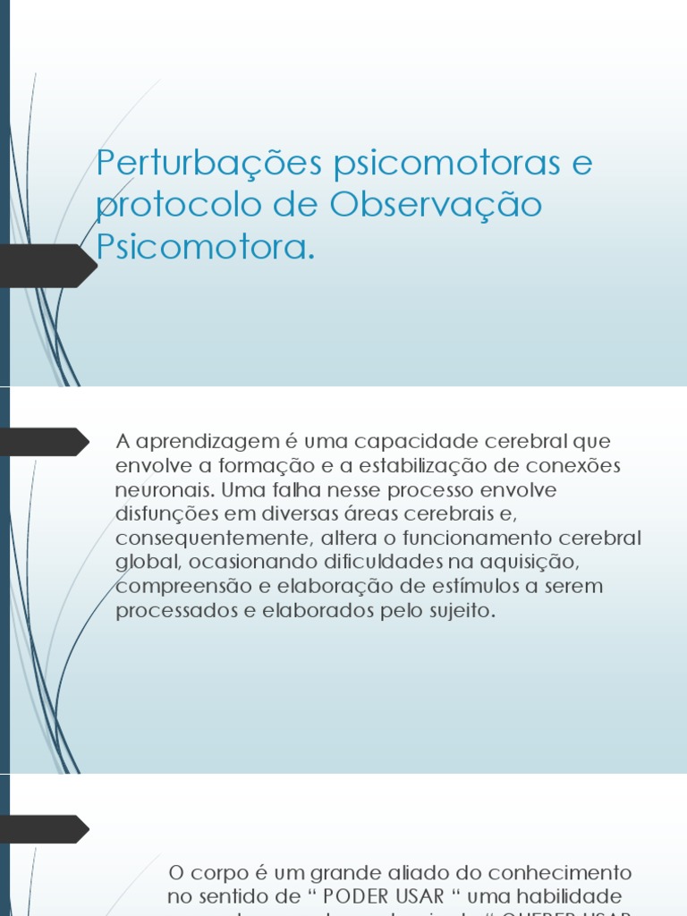 Protocolo de Observação Psicomotora e Pertubações Psicomotoras. | PDF ...