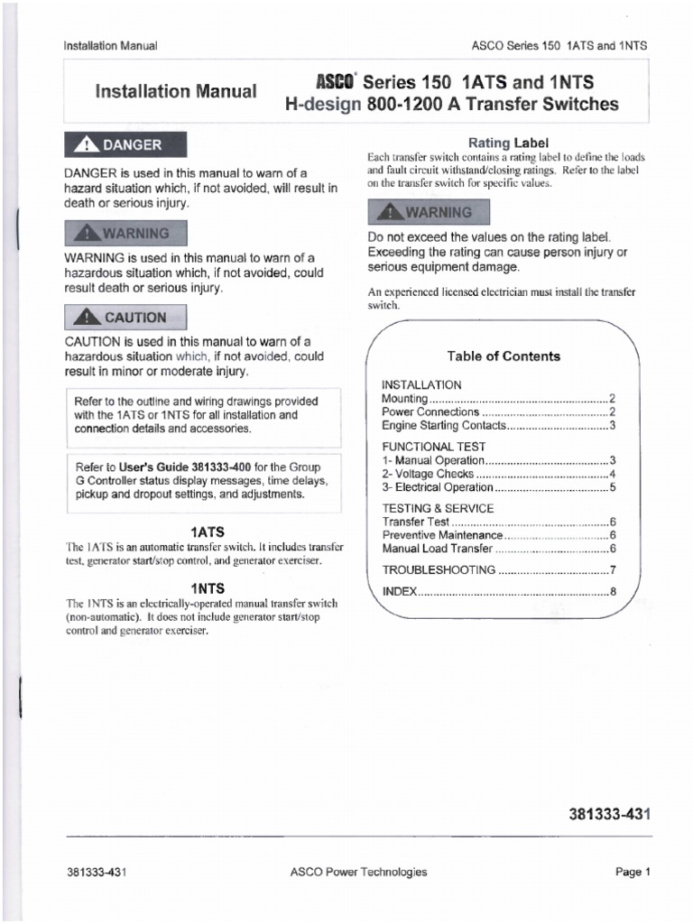 Manual 800a - 1200a | PDF