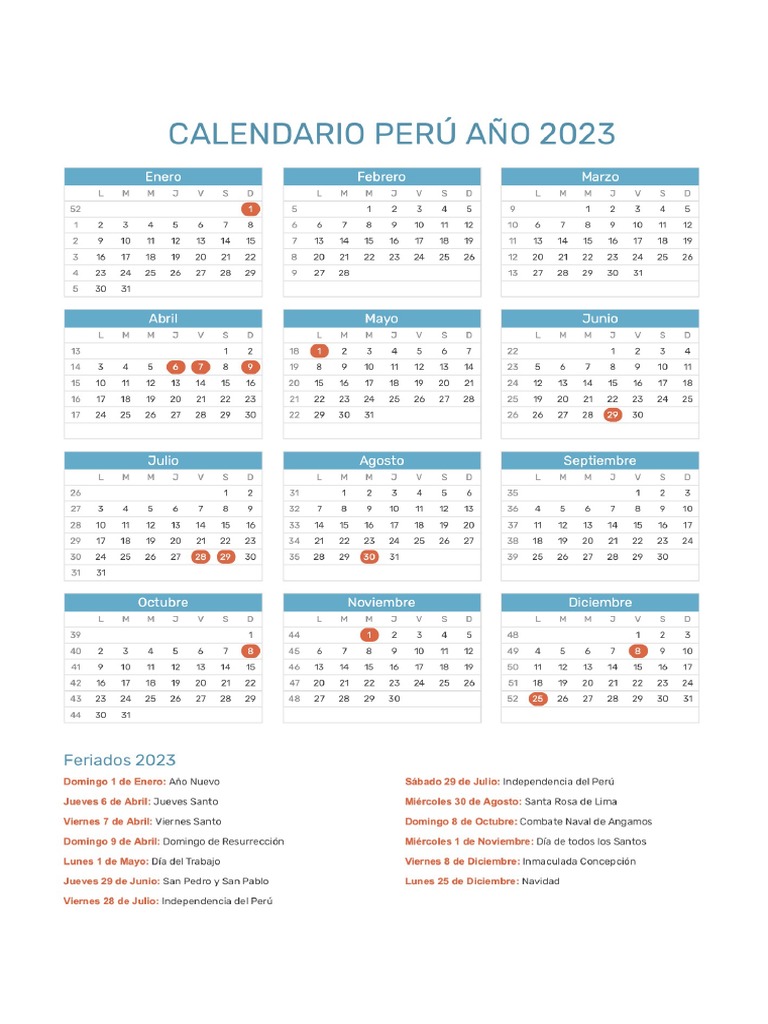 Calendario-Peru-2023 | PDF