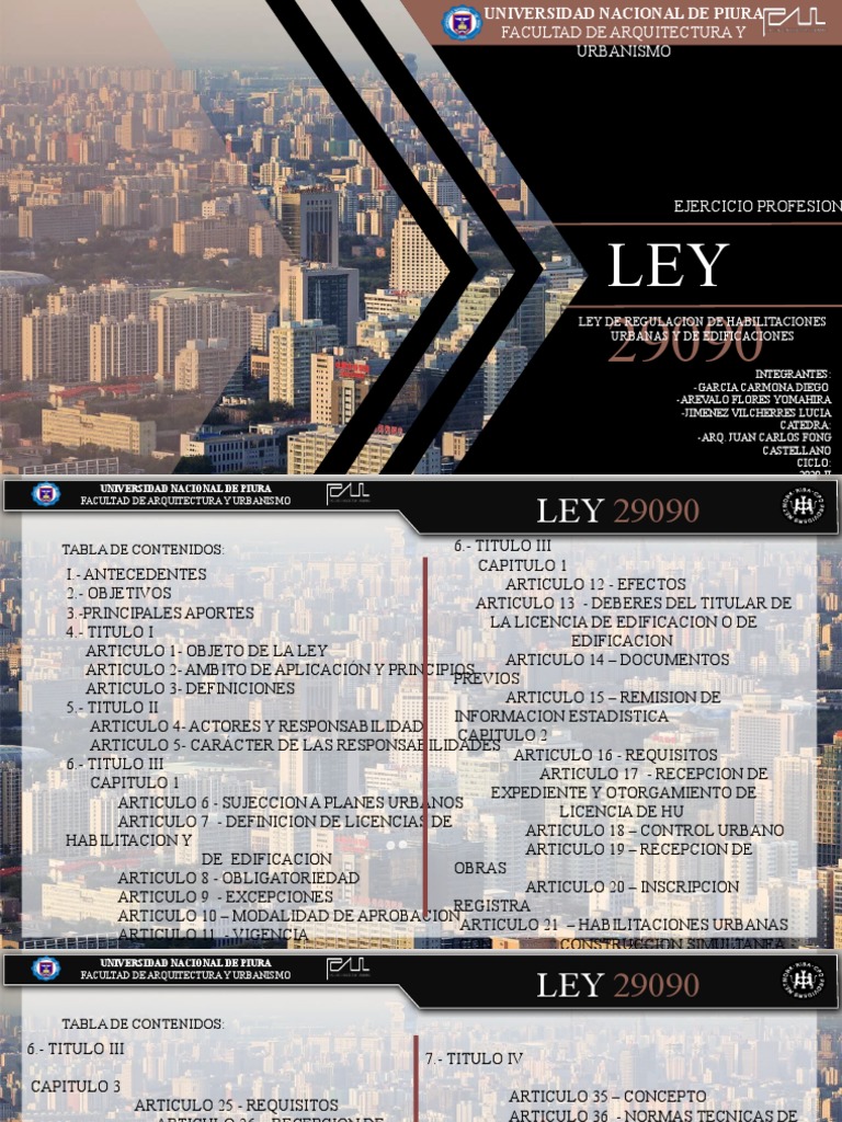 Facultad de Arquitectura Y Urbanismo: Ley de Regulacion de Habilitaciones Urbanas Y de ...