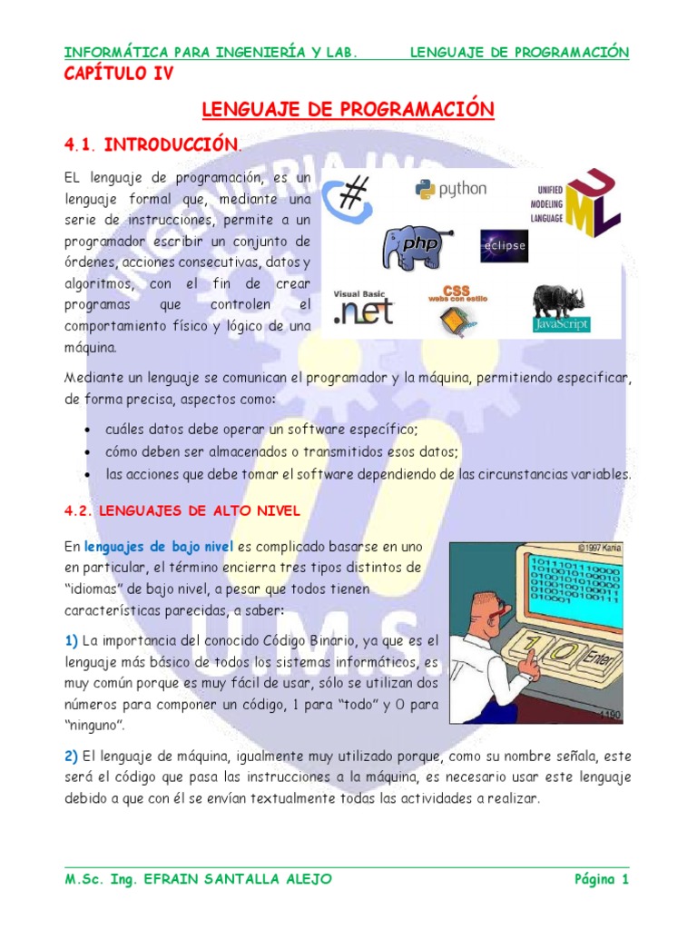 4 LenguajeProgramacion | Descargar gratis PDF | Programación | Programa de computadora