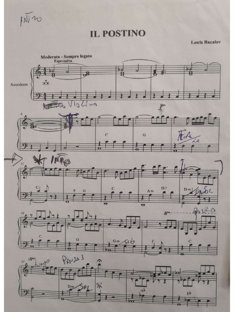 Il Postino Spartito | PDF