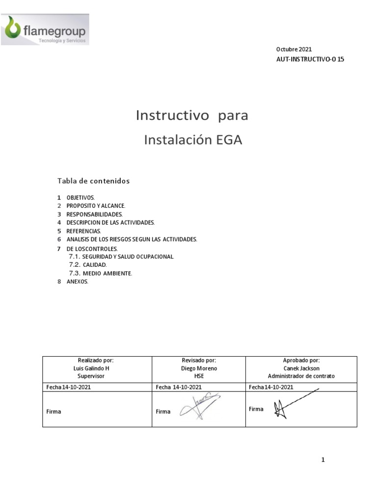 PTS Instalación de EGA | PDF | Seguridad y salud ocupacional | Lavado ...