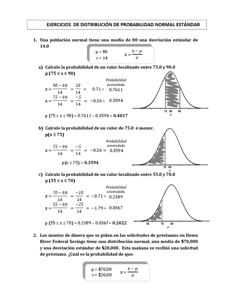 Ejercicios Ejemplos Distribucion Normal Estandar | PDF | Teoría ...
