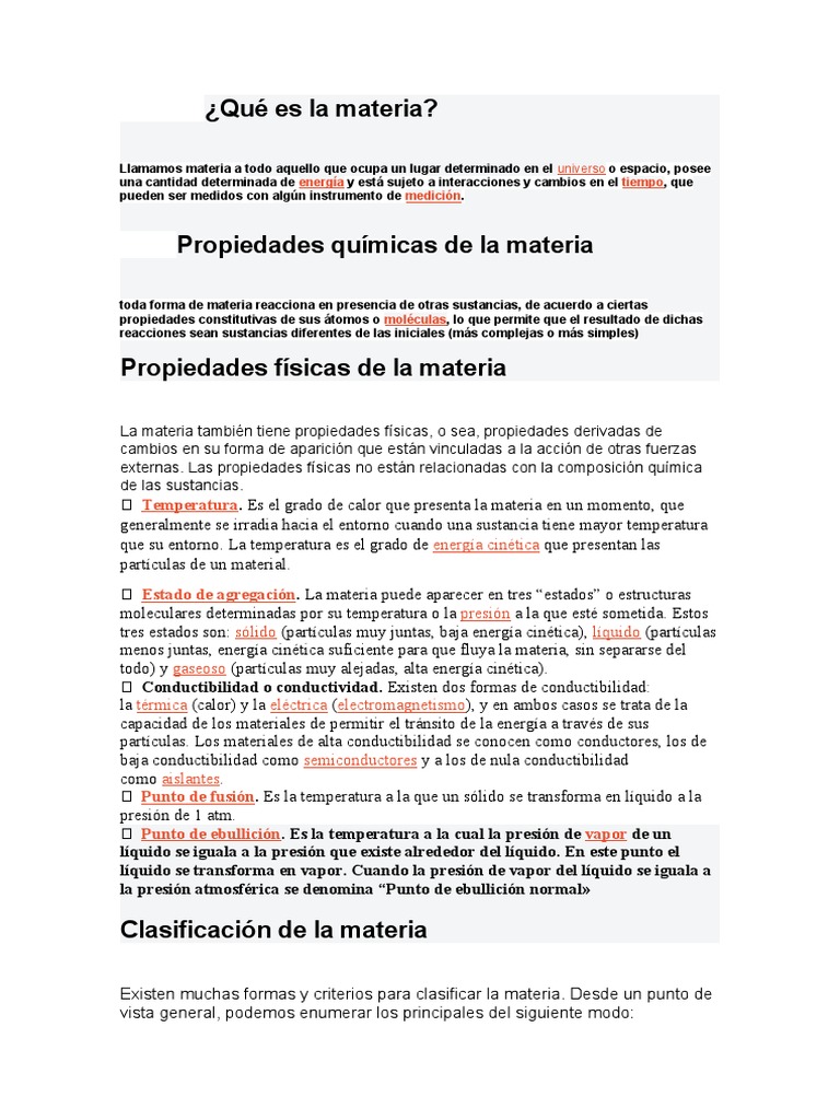 Qué Es La Materia | PDF | Importar | Moléculas