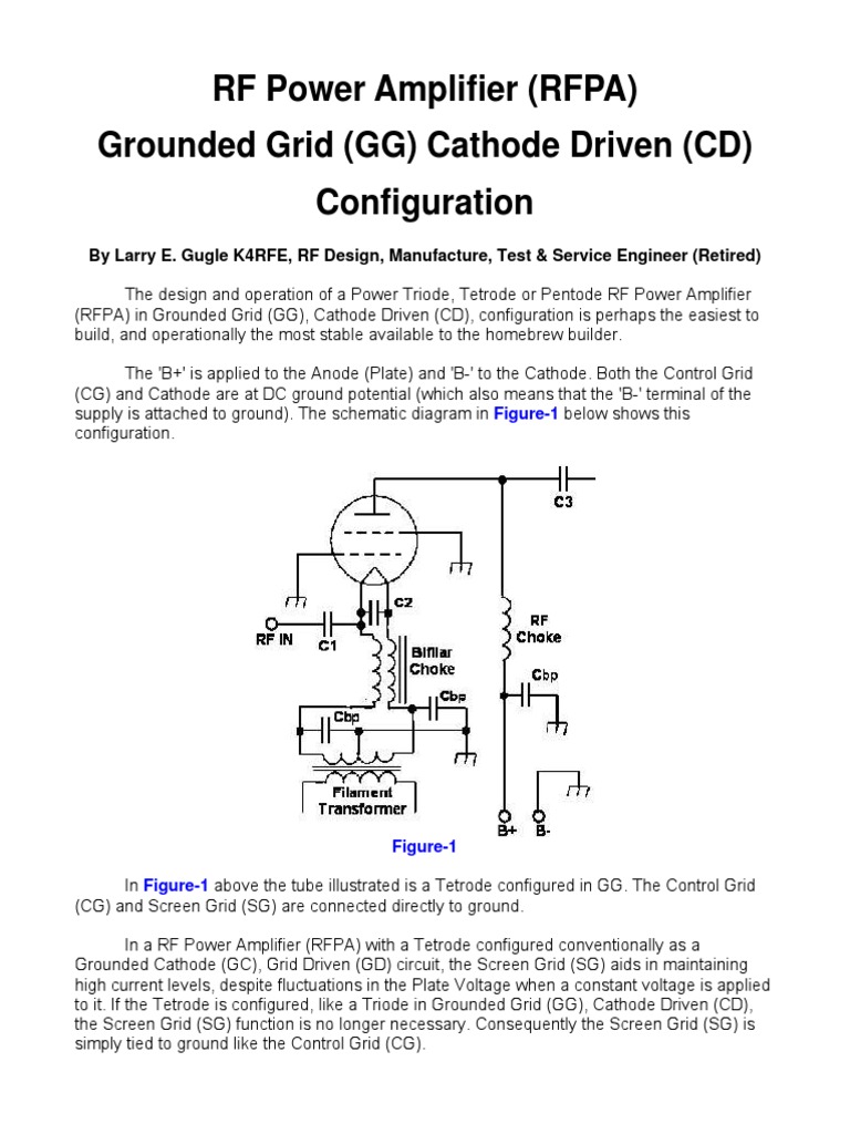 RF Power Amplifier (RFPA) Grounded Grid (GG) Cathode Driven (CD) Configuration | PDF | Vacuum ...