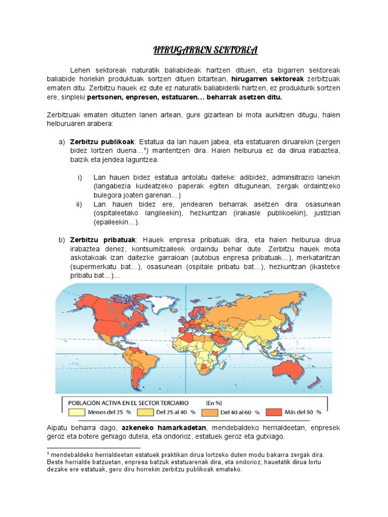 Sektore Ekonomikoak: Hirugarren Sektorea Eta Munduko Desorekak. | PDF