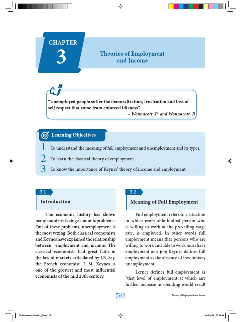 Theories of Employment and Income: Explaining Classical and Keynesian ...