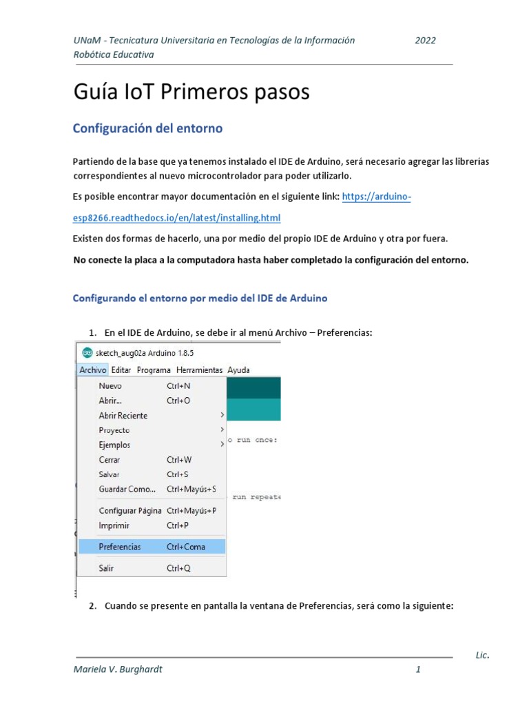Guía IoT Primeros Pasos - 2022 | PDF | Arduino | Entorno de desarrollo ...