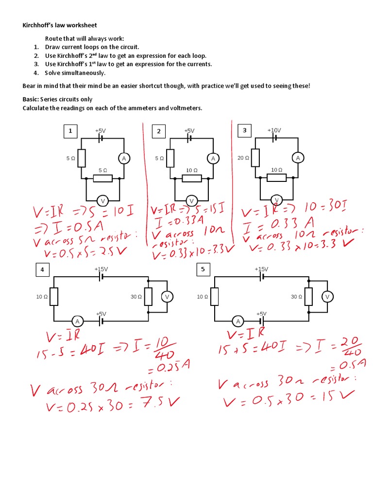 Kirchhoffs Law Answers | PDF