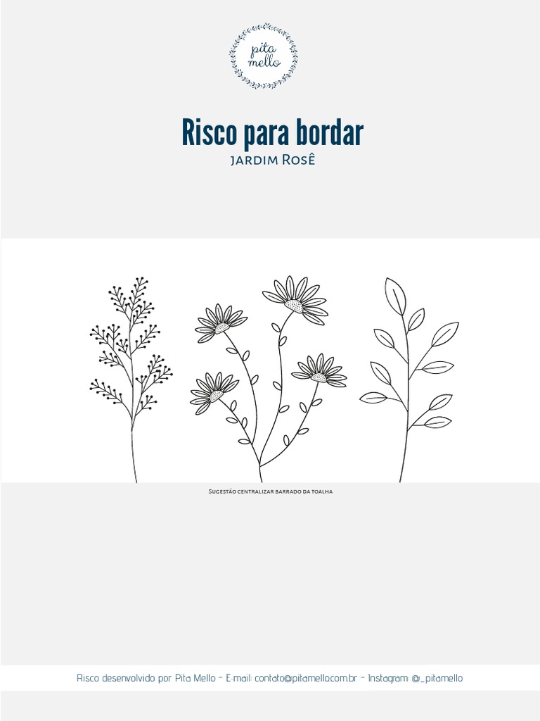 Risco para Bordar: Jardim Rosê | PDF