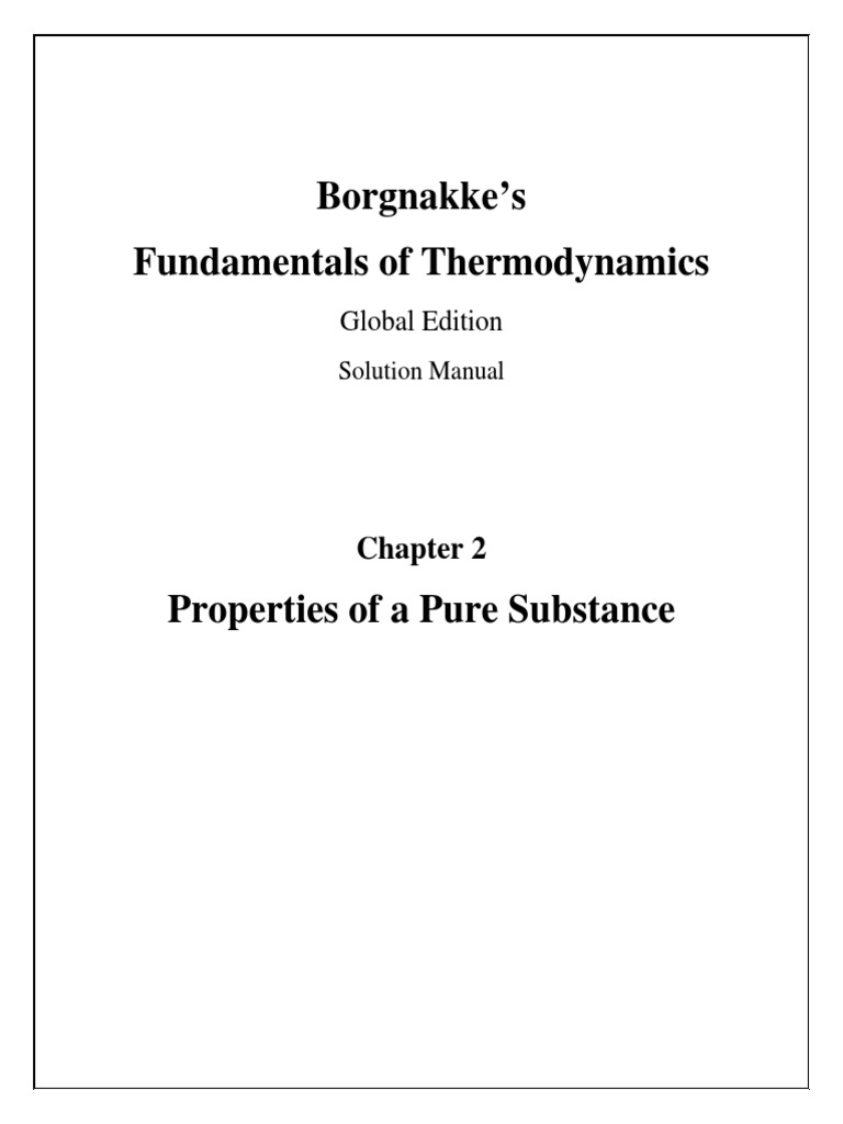 Borgnakke's Fundamentals of Thermodynamics: Global Edition | PDF ...