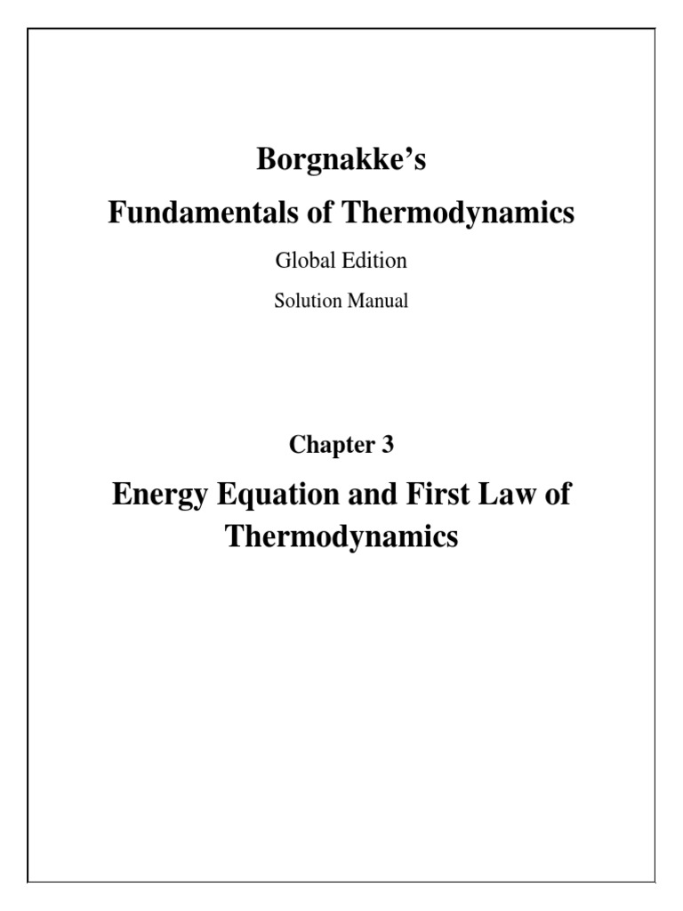 Thermodynamics Chapter 3 Solutions | PDF